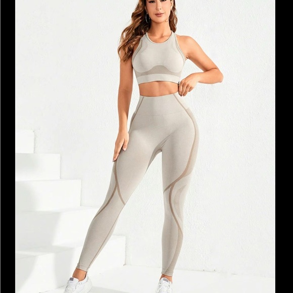 Pants & Jumpsuits | Womens Beige Activewear Set | Poshmark
